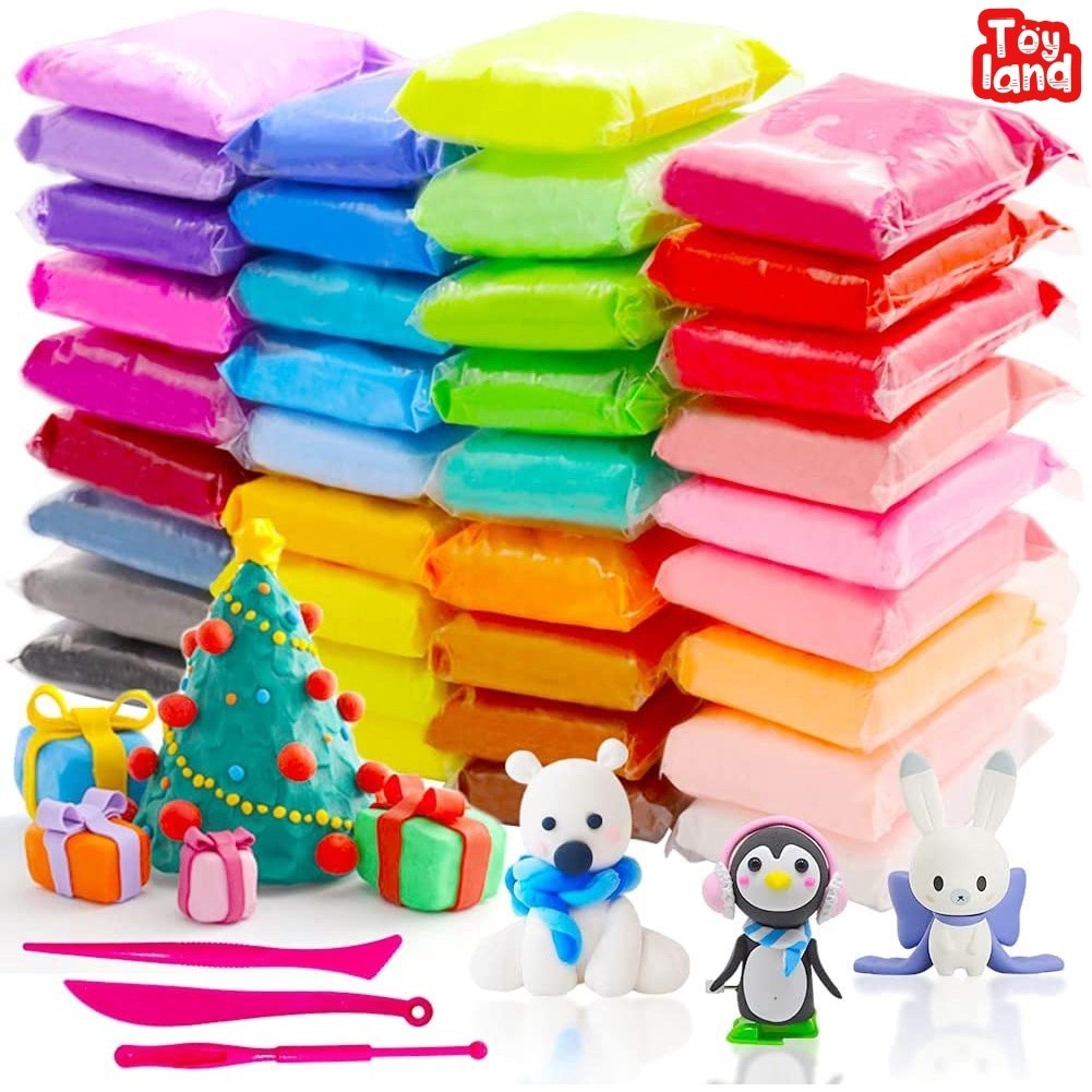 36PCS Air Dry Clay Colorful Bouncy Clay Squishy Toys Magic Clay Tools ...