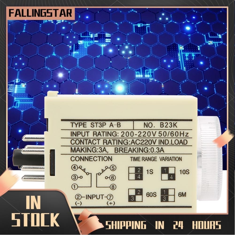 Fallingstar Timer Relay Delay Time Adjustable Knob Anti Interference PC Shell ST3PA-B AC220V 50 ...