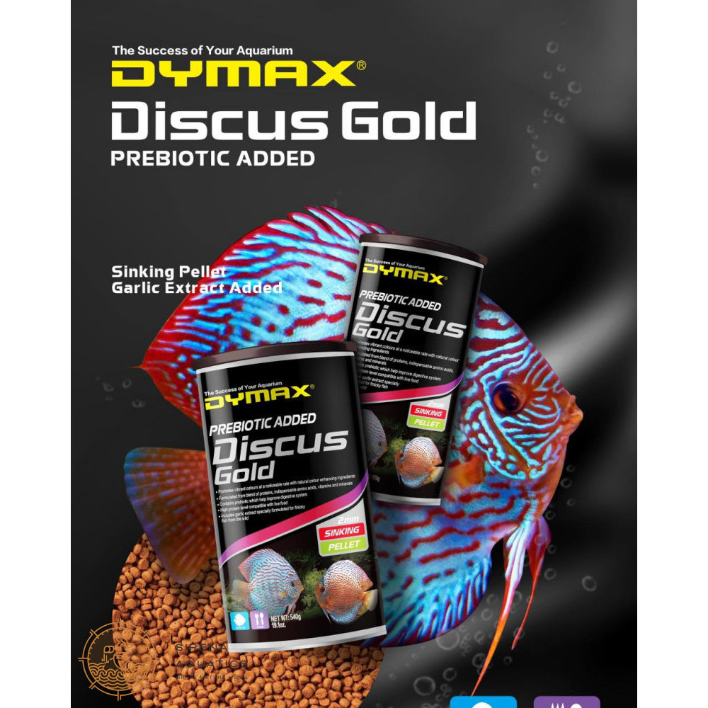 Dymax Discus Gold Sinking Pellets with Garlic Extract - Protein-Rich ...