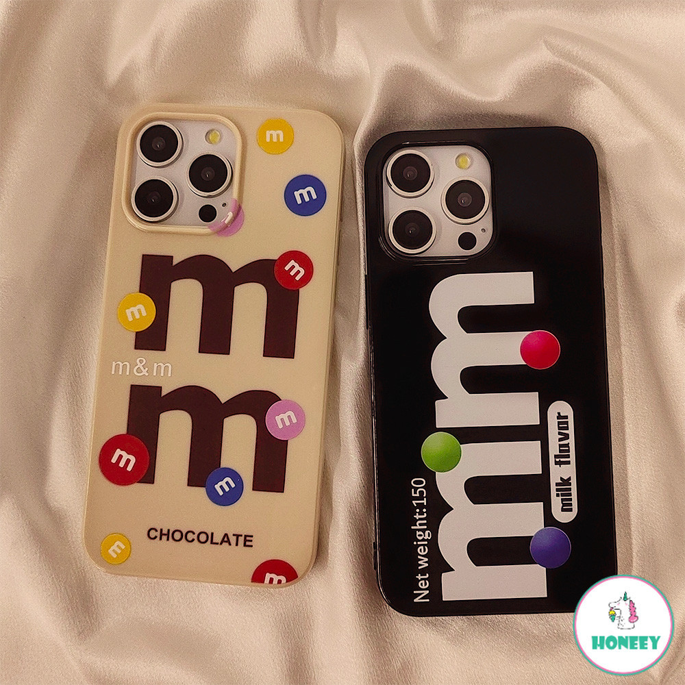 Korean M&M's Bean Couple Glossy Phone Case for Iphone 11 15 14 Pro Max ...