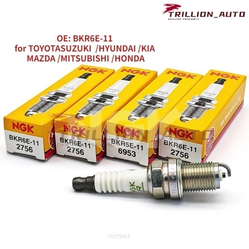 4pcs NGK BKR6E-11 Spark plug for TOYOTA/ SUZUKI /HYUNDAI /KIA /MAZDA ...