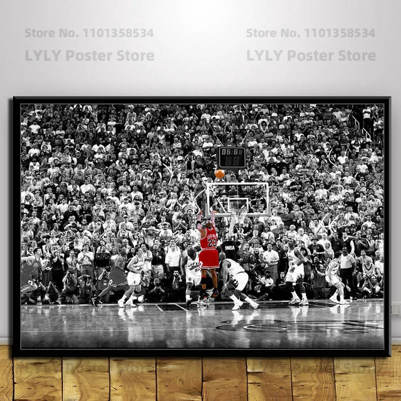 G185 Michael Jordan Classic Buzzer Beater 1998 The Shot Wall Art Decor ...