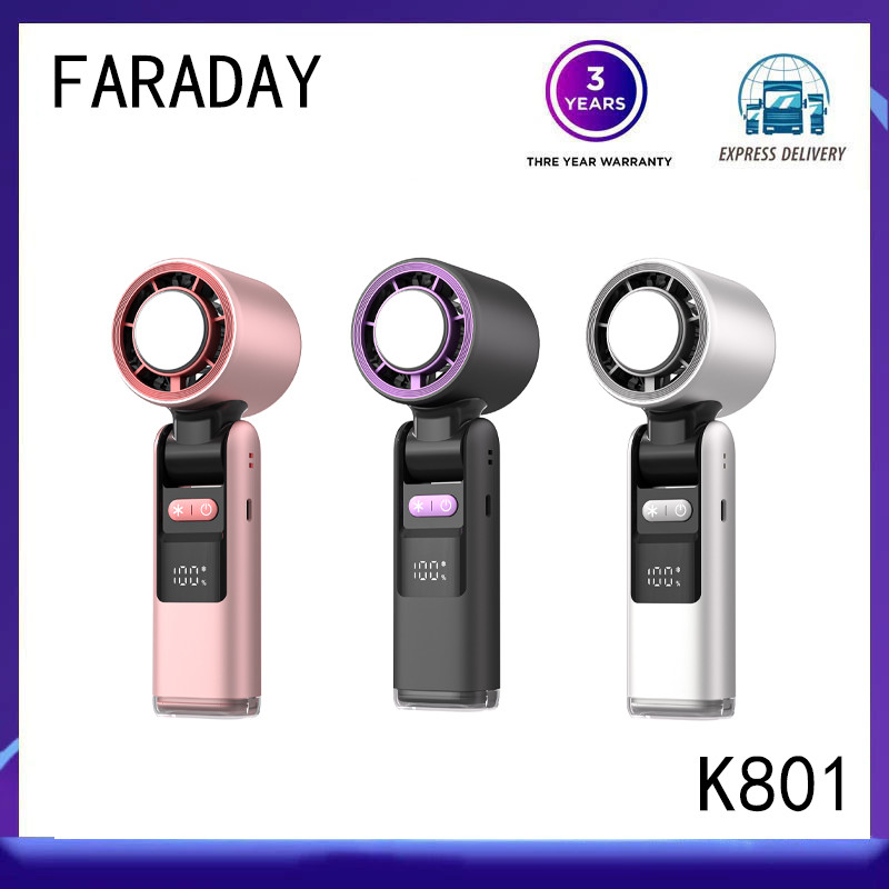 FARADAY K801 100 speed adjustable folding refrigeration High speed handheld fan Intelligent ...