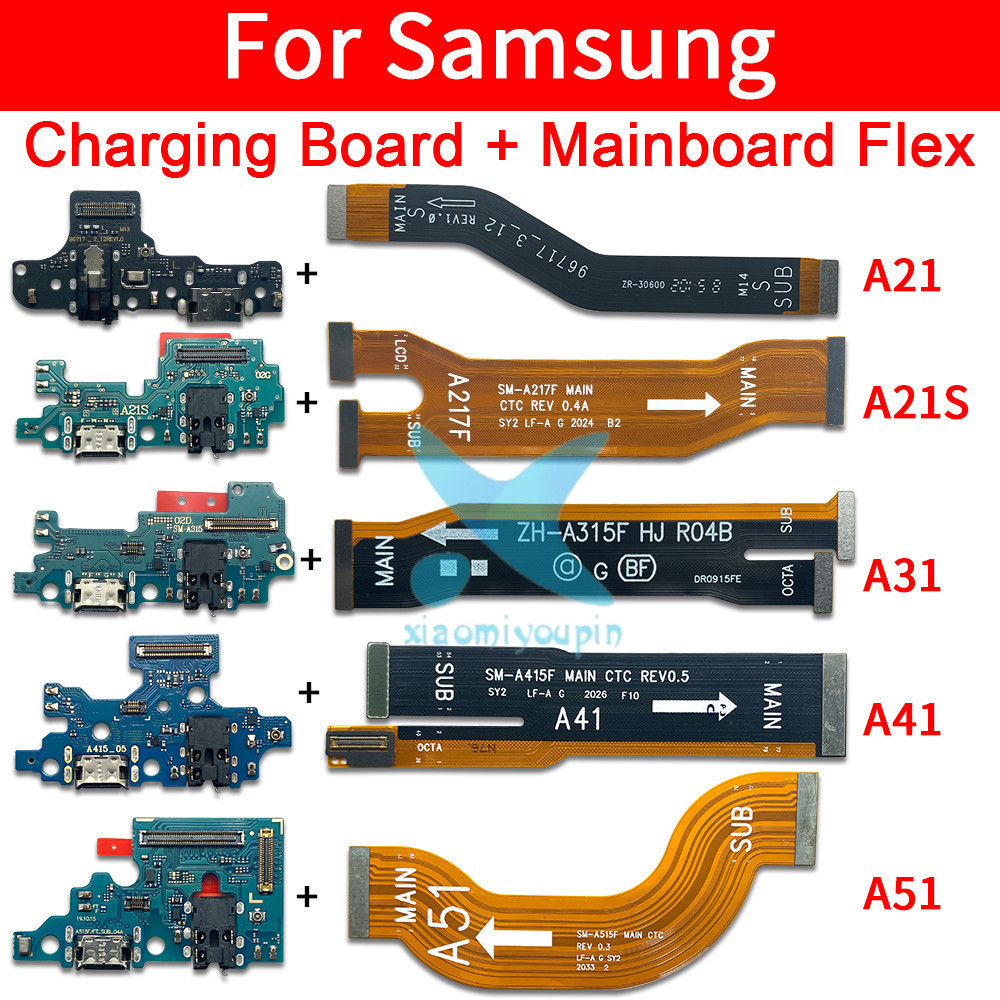 USB Charging Board + Main Board Motherboard Flex Cable For Samsung A21 ...