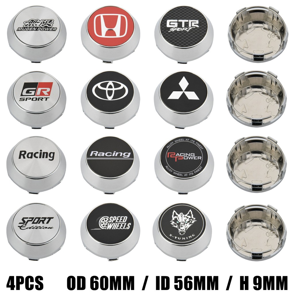 JDM Car Styling 60mm Wheel Cover Cap AVID MUGEN GTR RACING GR SPORT ...