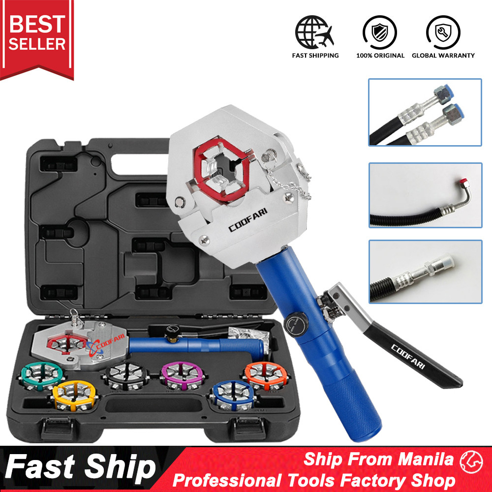 Manual Hydraulic Hose Crimping Tool Auto A/C Hose Hydra-Crimper Repair ...