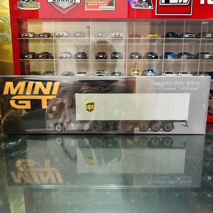 Mini GT 705 Mercedes Benz Actros w/ 40 Ft Container UPS Europe Limited ...
