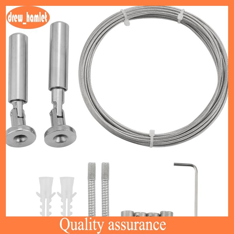 Wall Mount Curtain Wire Rod Set for Art Display - Stainless Steel Photo ...