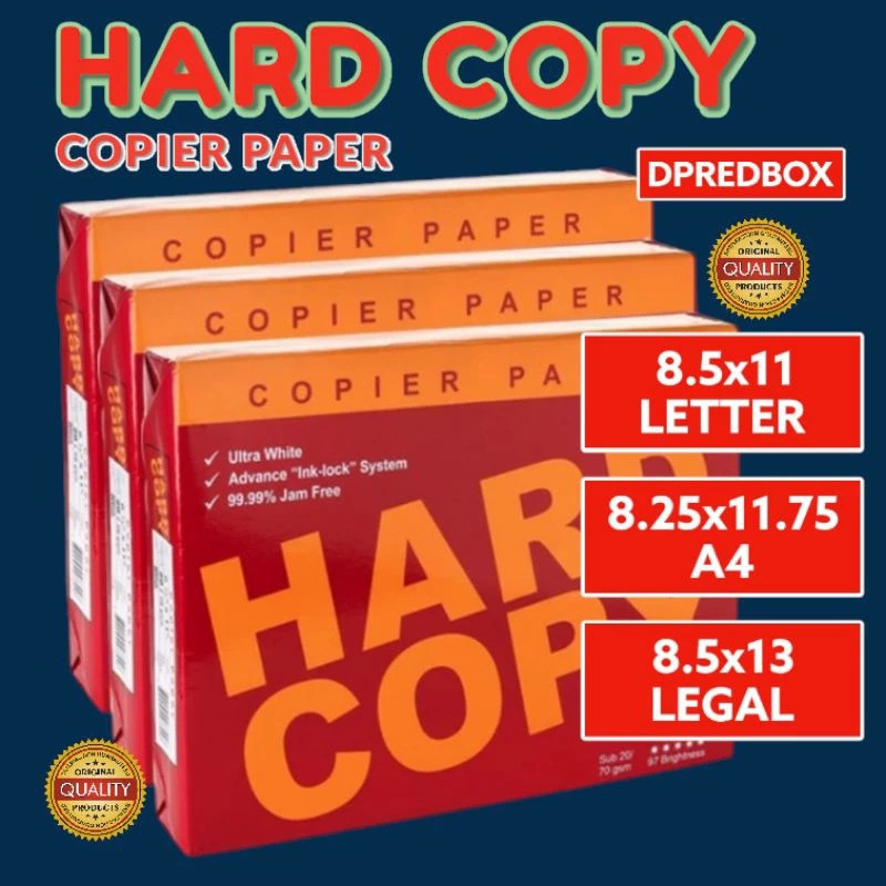 Hard Copy Bond Paper Short A4 Long 70gsm Letter Legal Coupon Band 500 ...