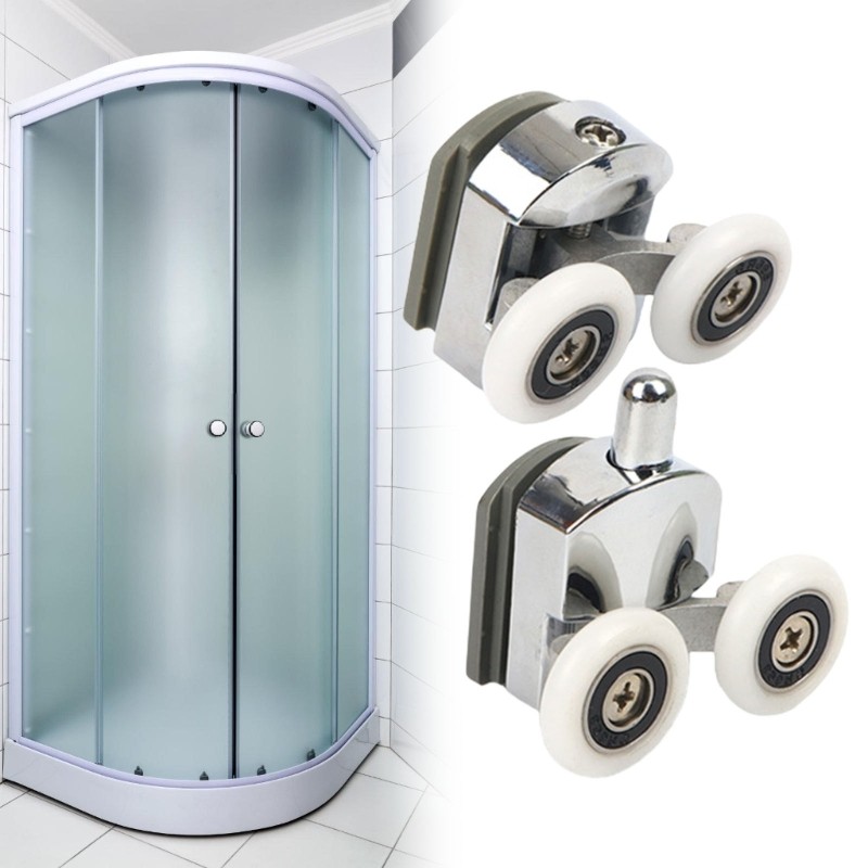 PCF* Shower Glass Door Rollers Replacement Wheel with AntiCollision ...