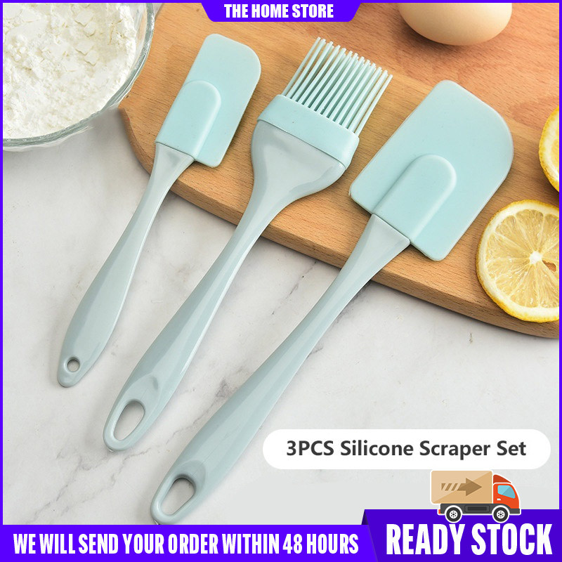 3PCS Cream Silicone Scraper DIY Bread Cake Butter Spatula Mixer Oil ...