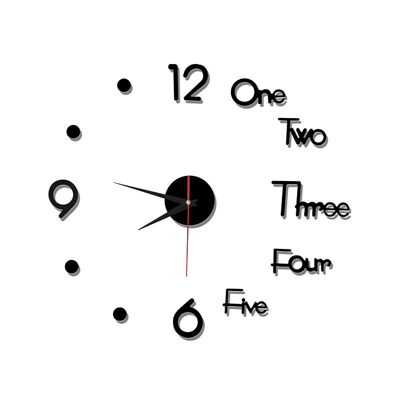 Clocks DIY Wall Clocks 3D Mirror Effect Clock Acrylic Wall Sticker Art ...