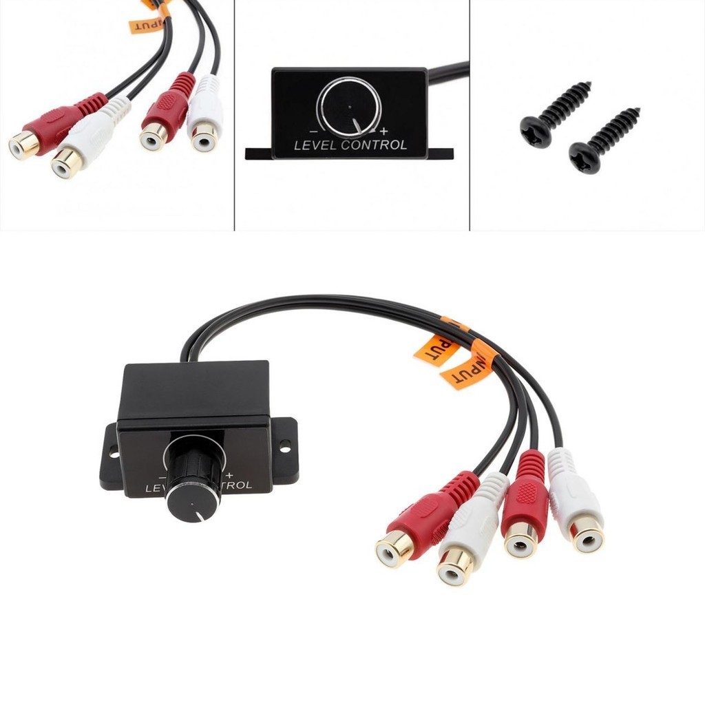 12V Universal RCA Level Car Audio Volume Controller Knob Bass Boost ...