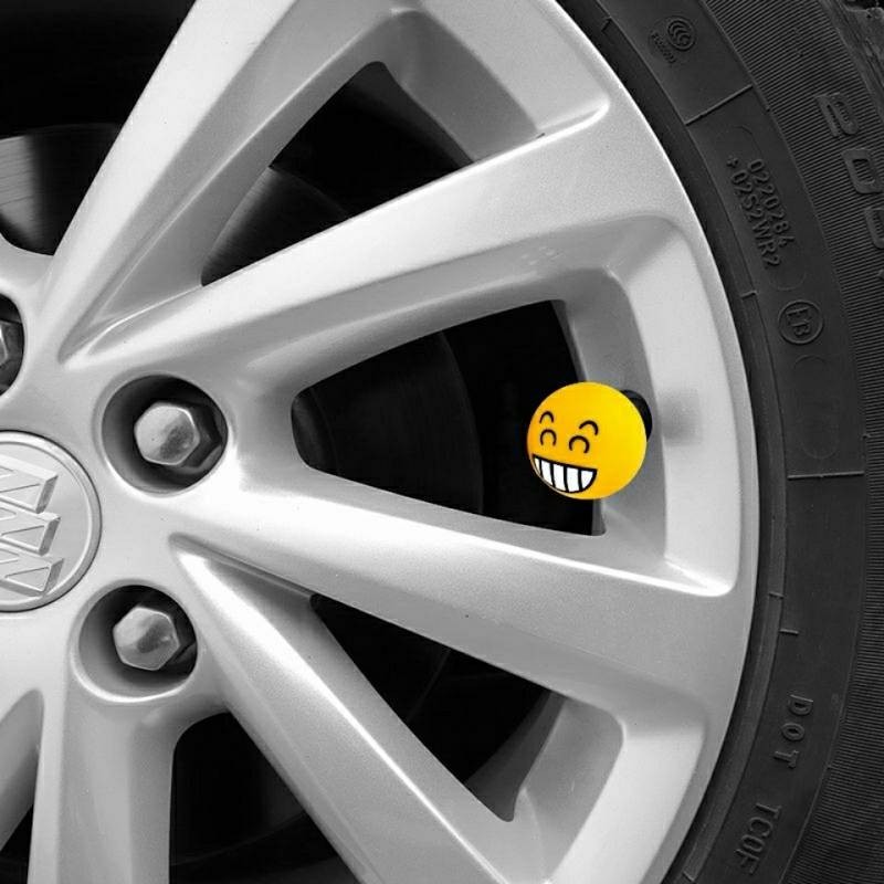 Car Modification Valve Cap Personalized Smiley Valve Cover Fun and Cute ...
