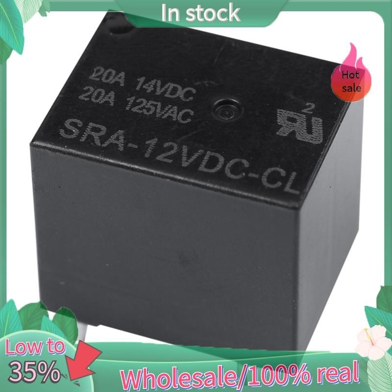 SONGLE 10 pcs Relay 5 Pin SPDT SRA-12VDC-CL DC 12V Coil 20A Universal PCB New Black | Shopee ...