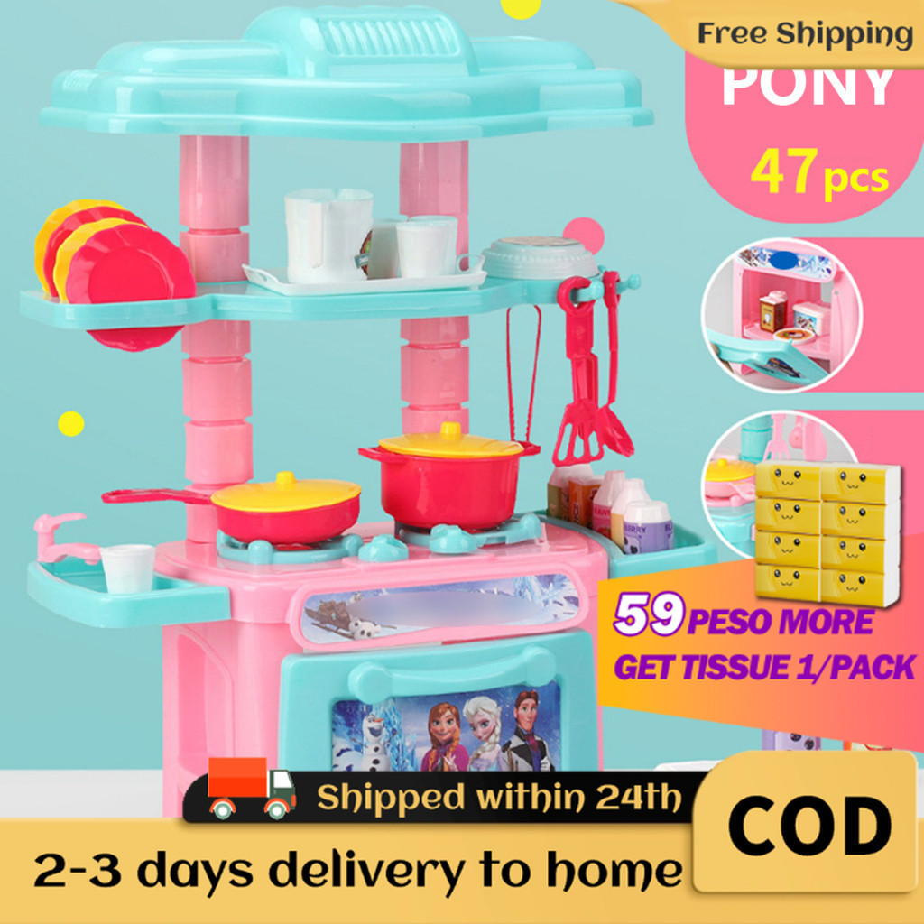 Character Mini Kitchen Toys Set (47PCS Pretend Cooking Role Play for ...