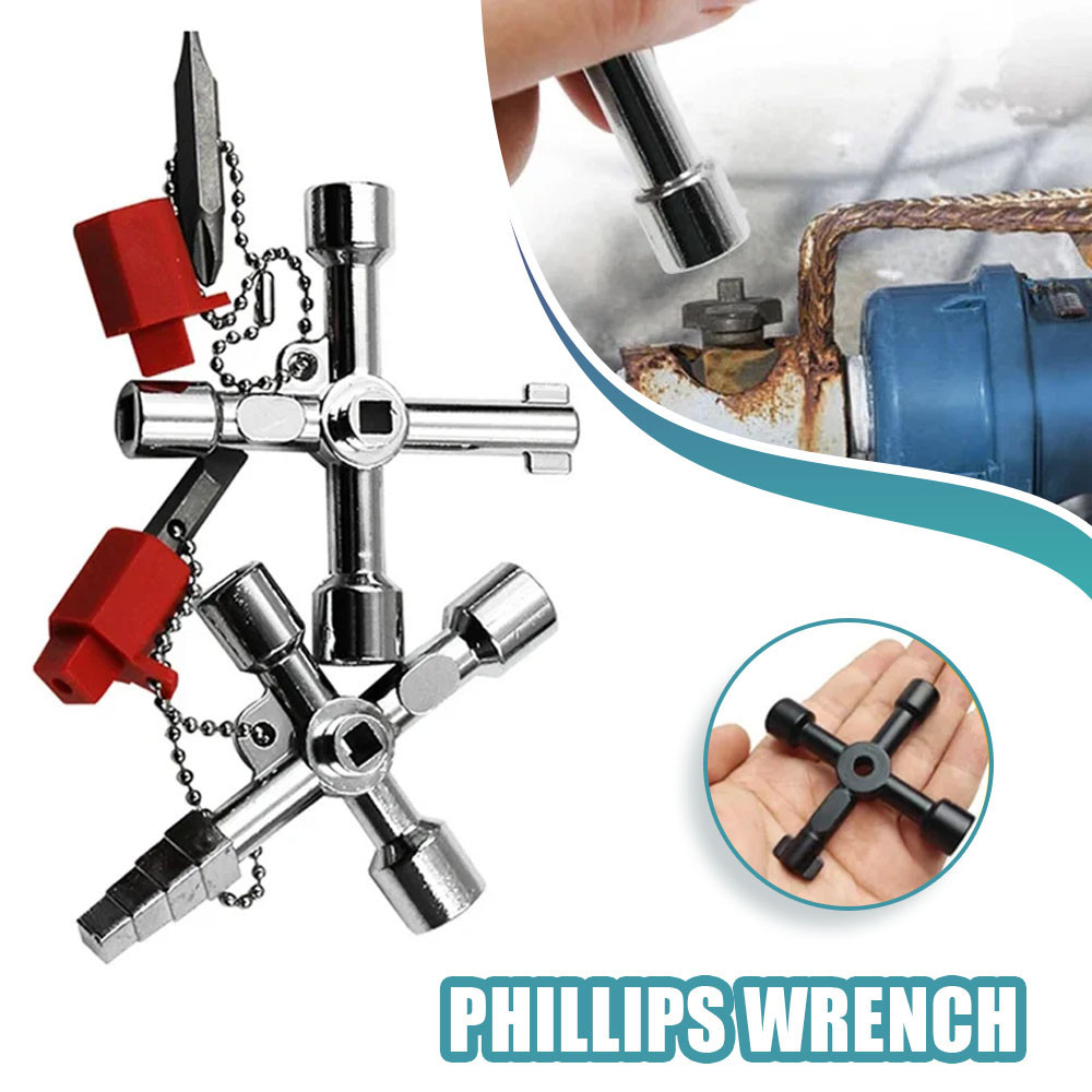 Multifunctional Repair Pipe Torque Wrench Cross Wrench 4 Way Universal ...