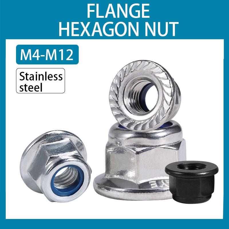 304 Stainless Steel Flanged Toothed Pull Nuts M3/M4/M5/M6/M8/M10/M12 ...