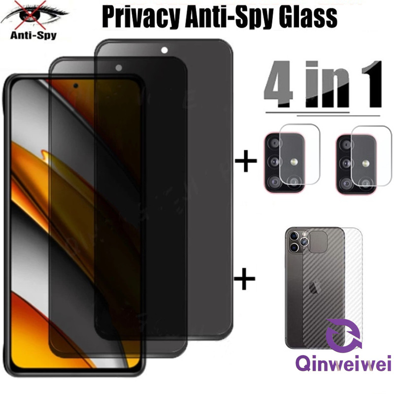4in1 Anti-Spy Privacy Tempered Glass for OPPO A38 A18 A17 A17k A58 A78 A57 A77 A57s A7 A5s A12 ...