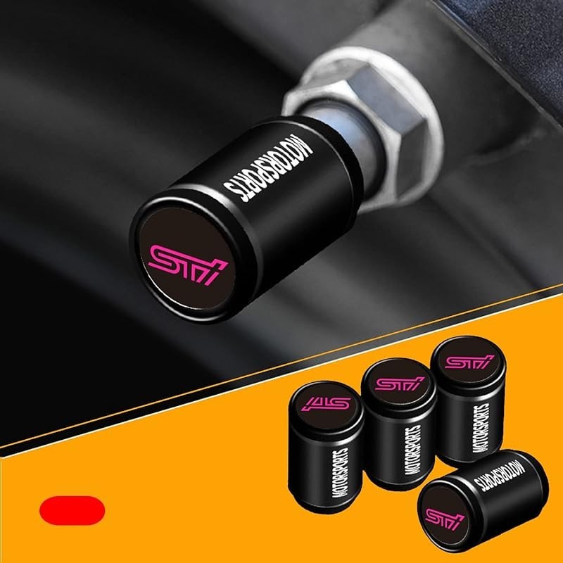 STI Subaru Air Valve Cap Tire Wheel Rim Dress-up Cool (Black) | Shopee ...