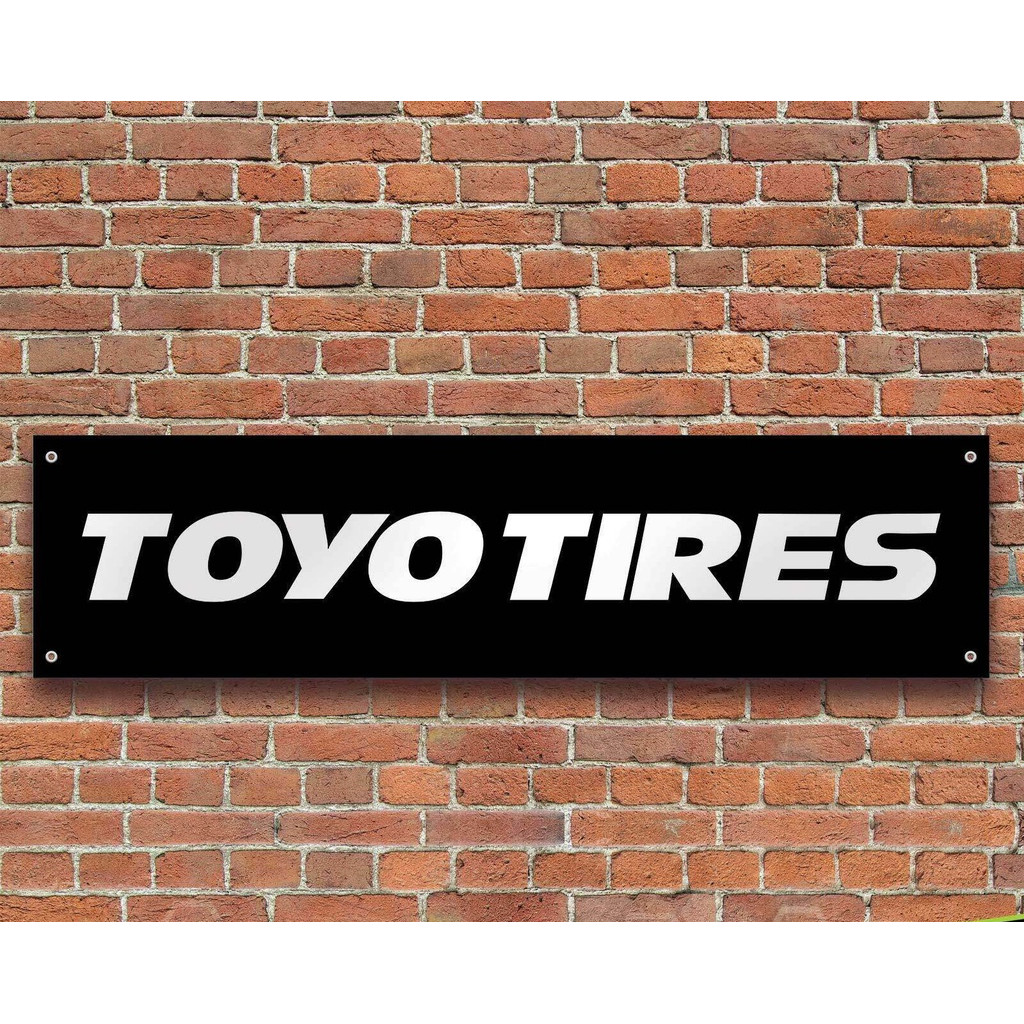 Toyo Tyres Black Banner Garage Decoration Sign Tin Sign Club Bar Metal ...