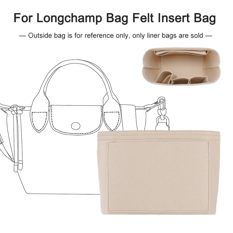 Felt Purse Insert Organizer For Longchamp PLIAGE Shopper Handbag Lining ...