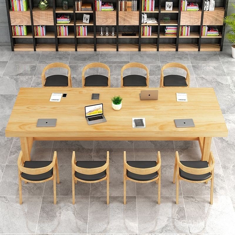 Rectangular Computer Table Solid Wood Office Table and Chair ...