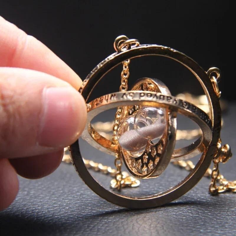 HP Time Converter Necklace Wand Time Turner Hourglass Snitch Pendant ...
