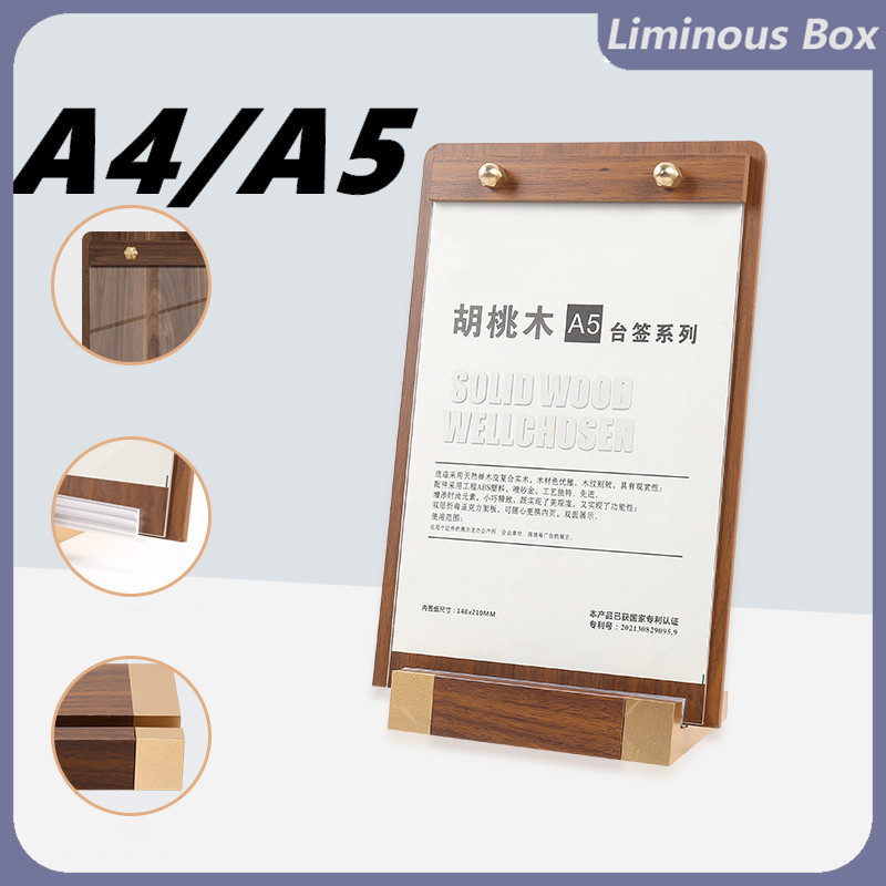 A4 Wood Desktop Display Advertising Board Menu Price Sign Board For ...