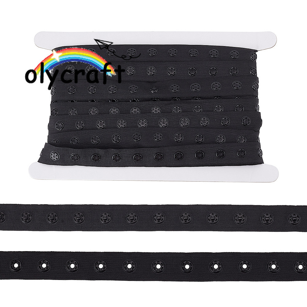 1Bag Snap Button Tape Polyester Fasteners Trim Ribbon for DIY Sewing ...