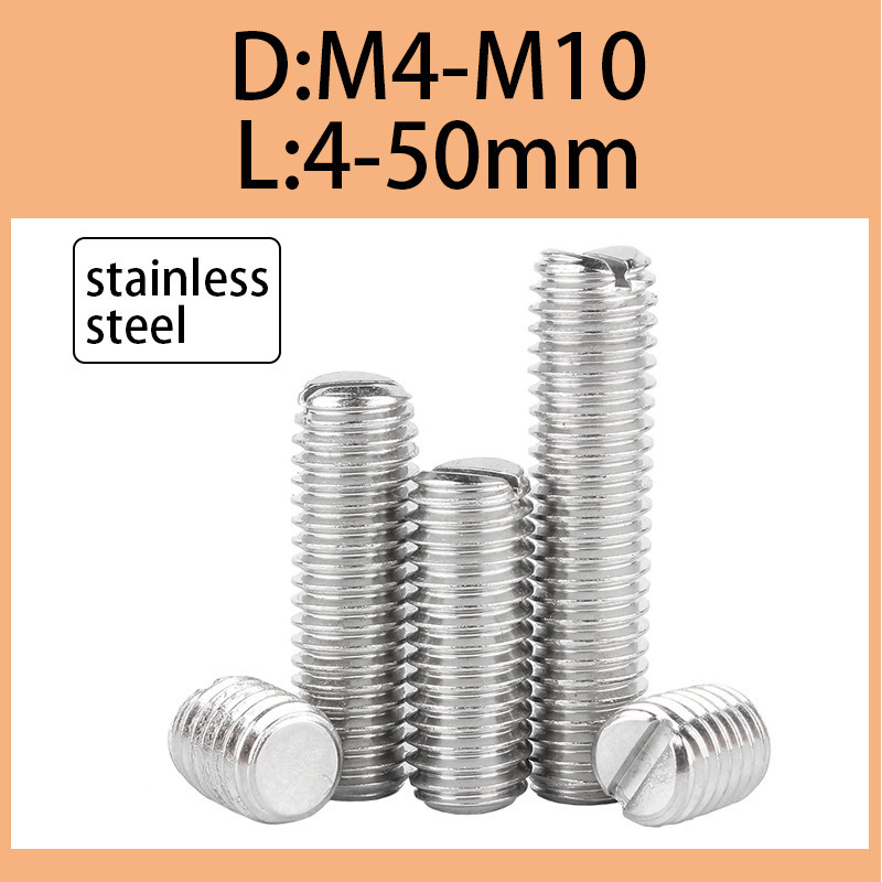 304 stainless steel straight groove flat pointed set screw, slotted ...