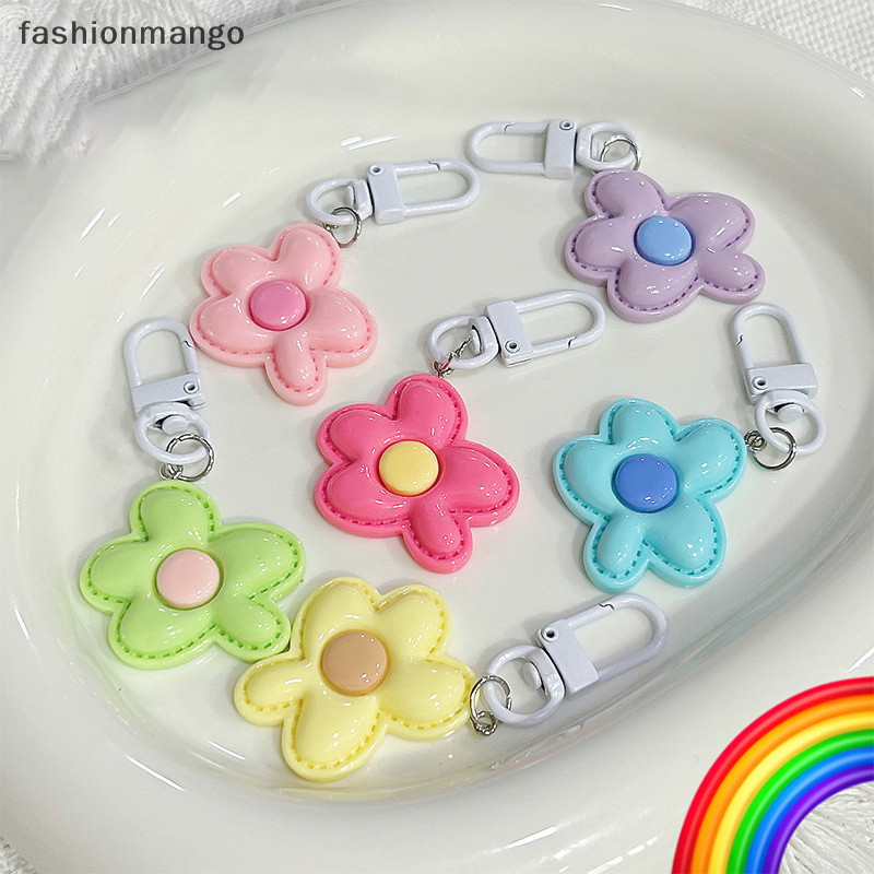 FMPH Bless Candy Color Flower Keychain Pendant Dopamine Accessories Ins ...