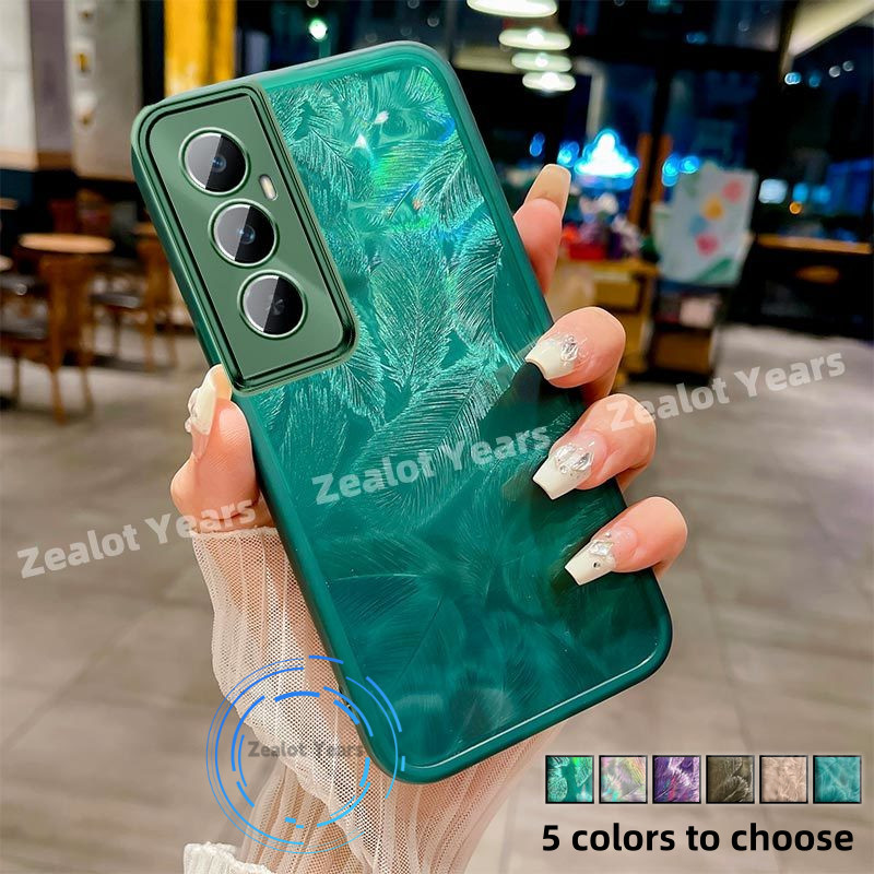 RealmeC65 Laser Feather Sticker Soft Case for Realme C65 4G 5G Real Me ...