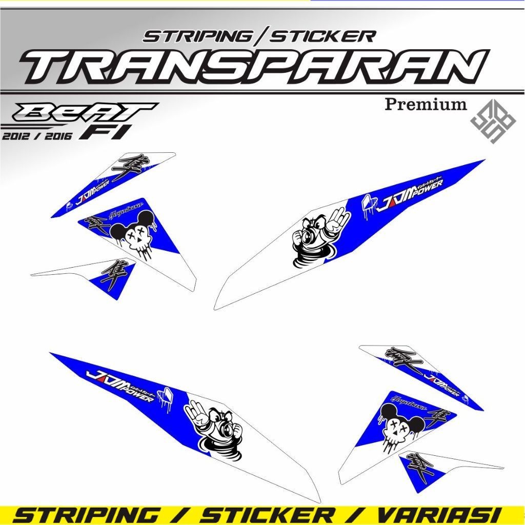 LIST OF TRANSPARENT STRIPING STICKERS / MOTORCYCLE BEAT PGM FI STICKER ...