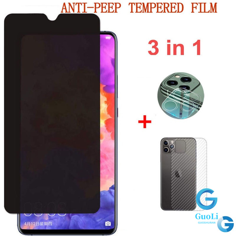 3 in 1 Anti Spy Privacy Tempered Glass for INFINIX Smart 9 8 7 Tecno Spark 20 20C 10 10C 30C GO ...