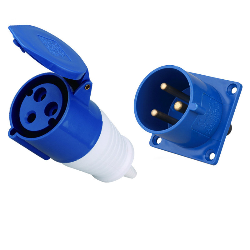 IP44 Industrial Plug Socket Male Female Waterproof Connector 3PIN 16A ...
