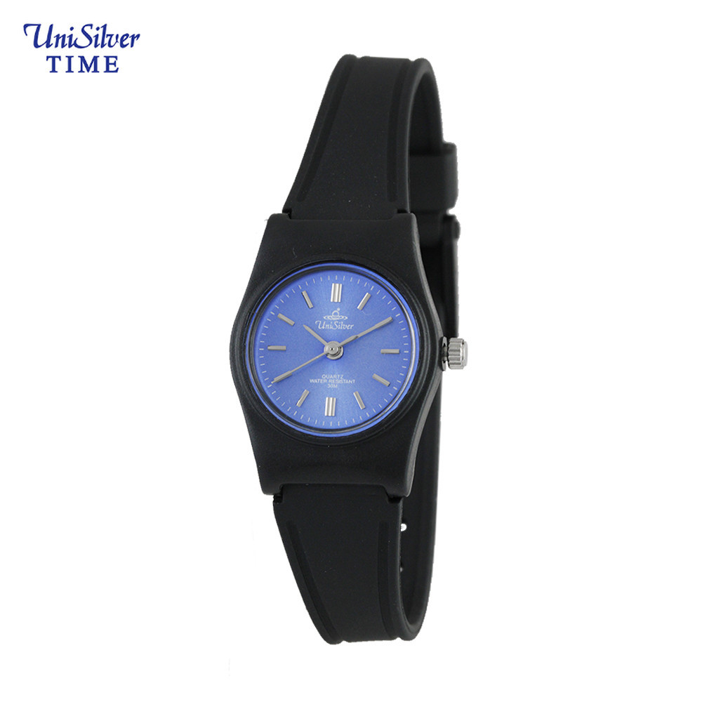 UniSilver TIME Women's Small Analog Black/Blue Rubber KW4793-2002 Watch ...