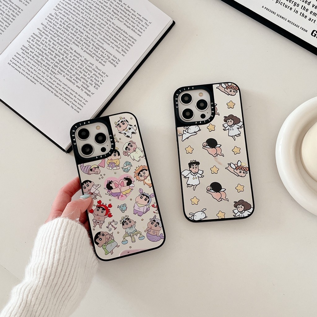 【Angel Crayon Xiaoxin】casetf mirror case for iPhone 15 Pro Max 15 14 ...