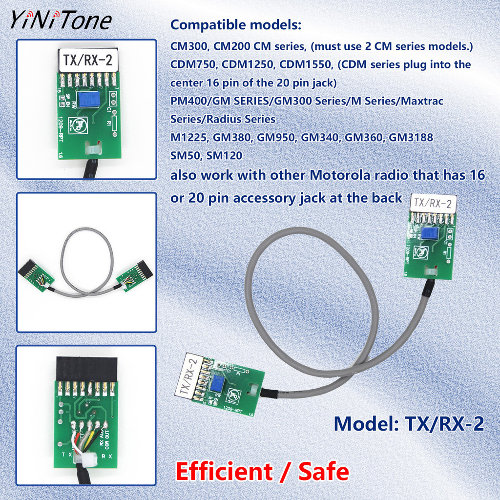 Dual relay interface talkthrough repeater cable For Motorola radio ...