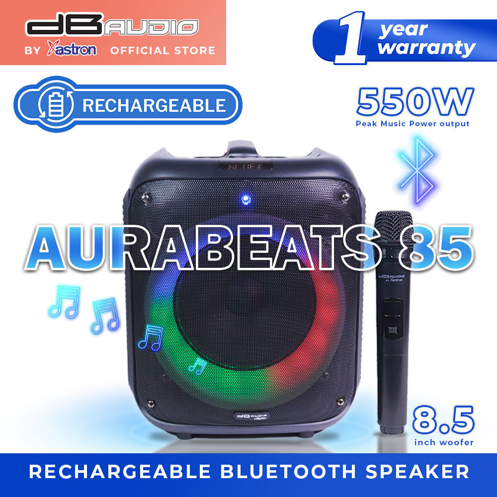 DB Audio by Astron AURABEATS85 Portable Rechargeable Bluetooth Speaker ...