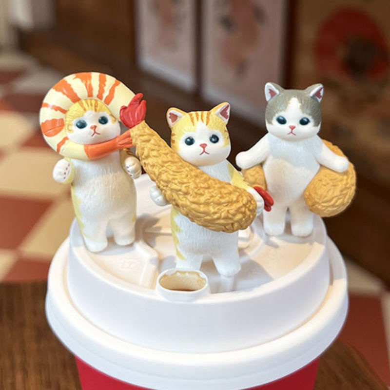 Blind Box Mofusand Cats Figures Fried Shrimp Shark Cats Handmade Blind ...