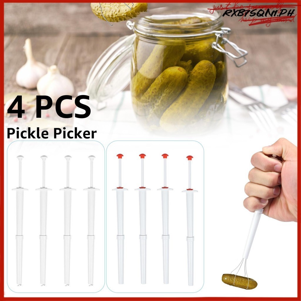 4Pcs Pickle Grabber 8inch Portable Pickle Jar Fork Stainless Steel and ...