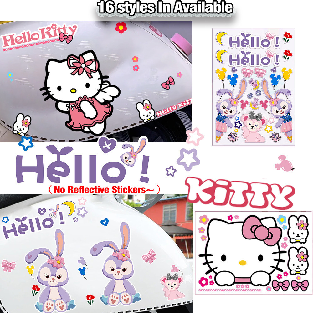 Hello Kitty Cartoon Stickers Kitty Pikachu StellaLou Lotso Motocycle No ...
