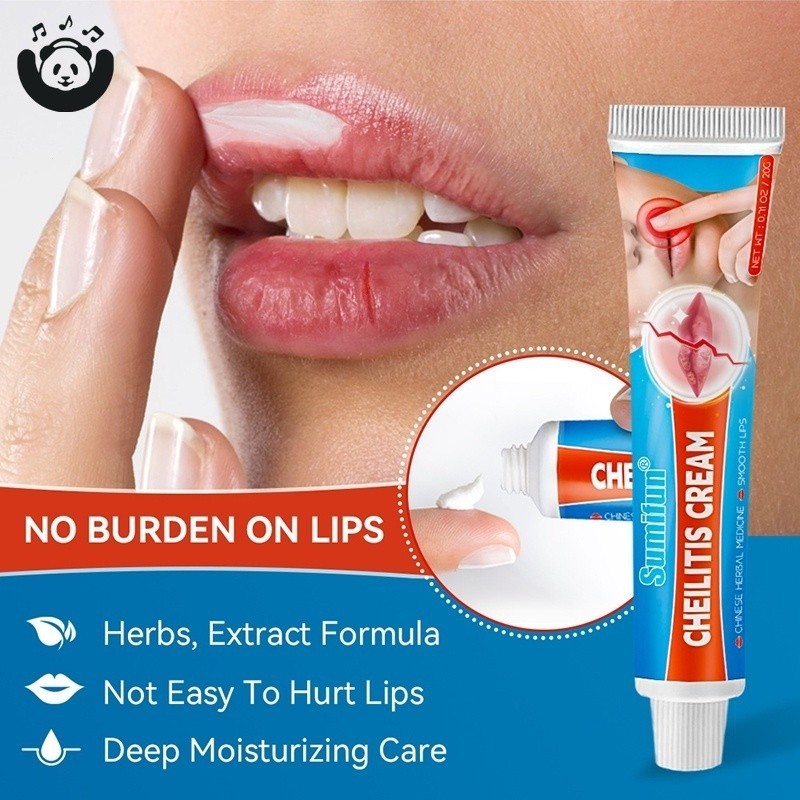 20g Cheilitis Cream Inflammation Labial Herpes Antibacterials Ointment Chapped Lips Wrinkles ...