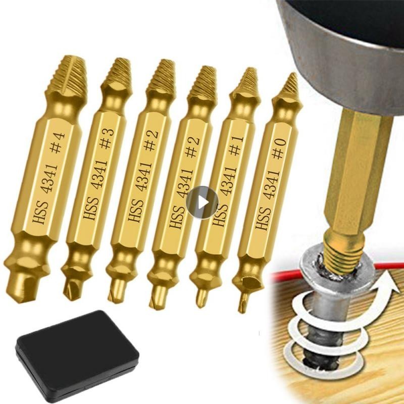 RR+`4/5/6 PCS Damaged Screw Extractor Drill Bit Set Stripped Broken ...