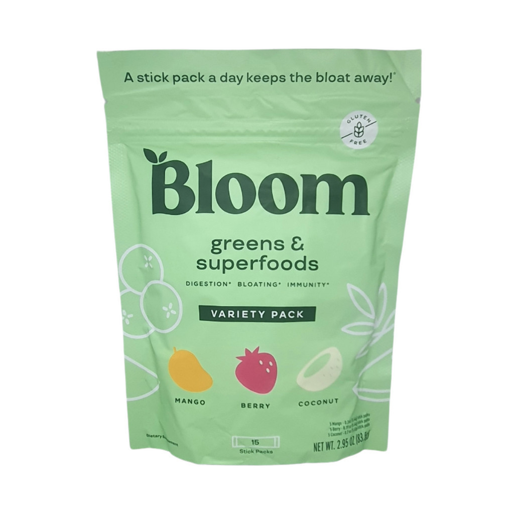 Bloom Greens & Superfoods Variety Pack Mango, Berry, Coconut (15 Stick ...