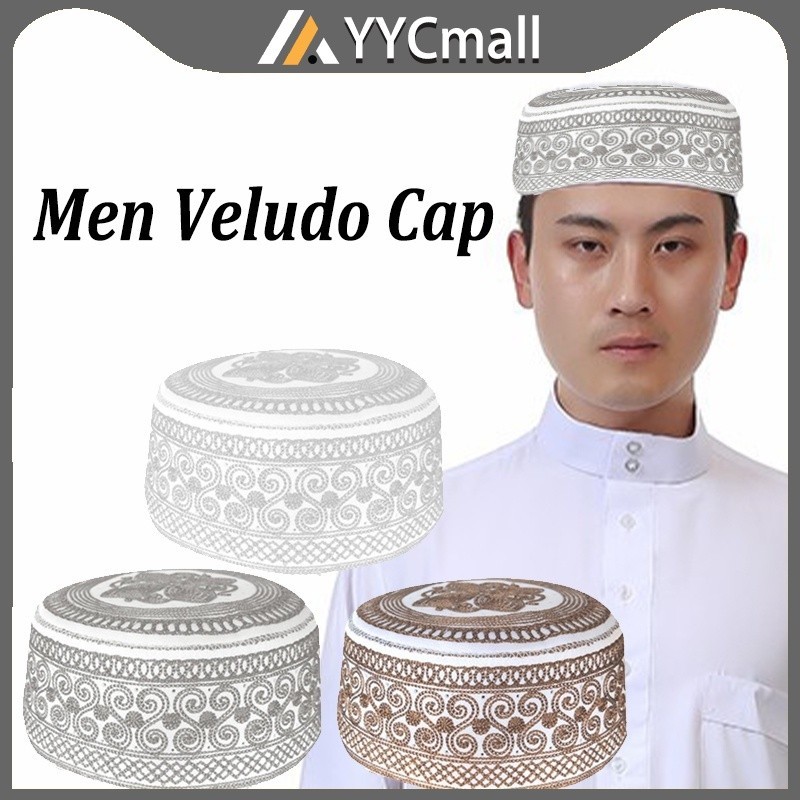 Men Islamic Kippot Caps Muslim Cap VeludoIndio Arabisch Kippa Prayer ...