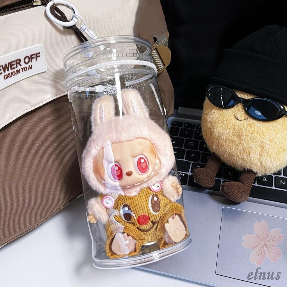 ELNUS Labubu Doll Storage Bag, With Keychain Cylindrical Labubu Display ...