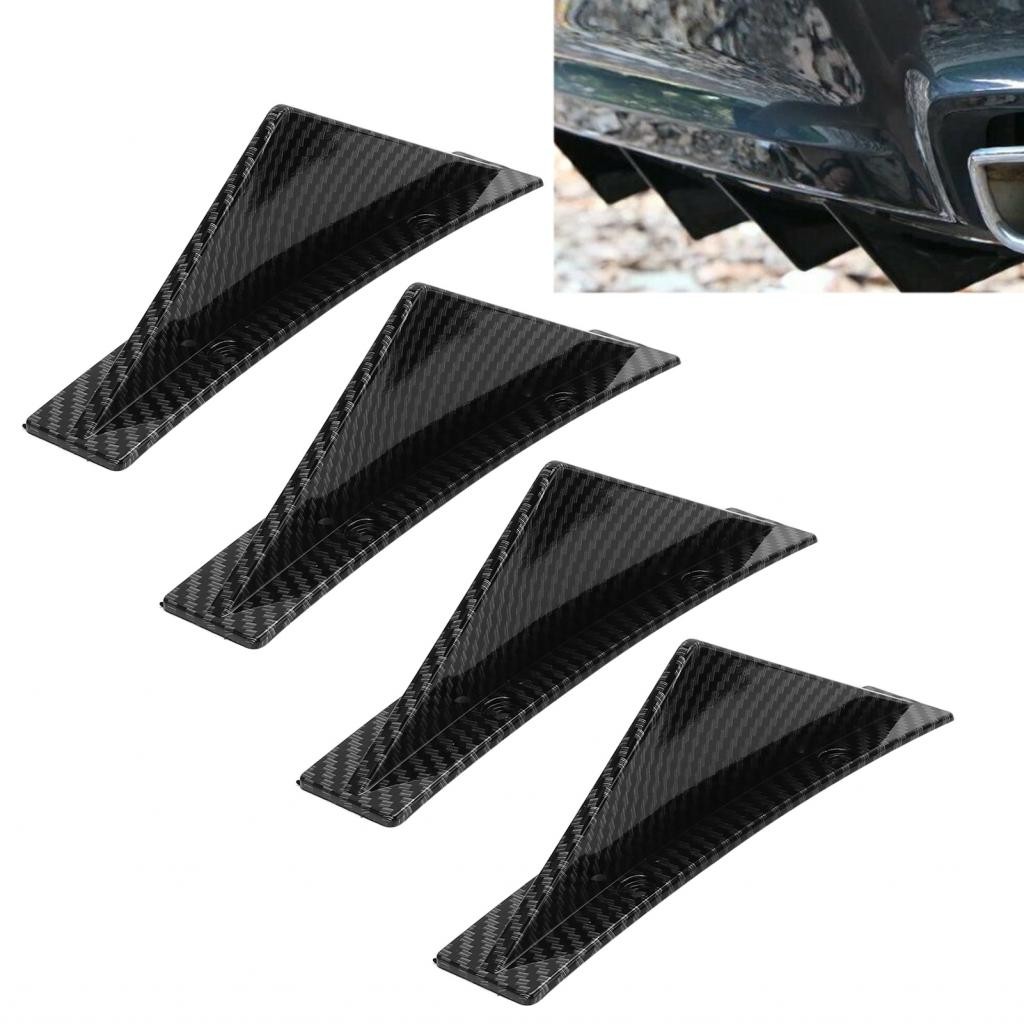 Bacony Carbon Fiber Rear Bumper Diffuser Curved Universal Auto ...