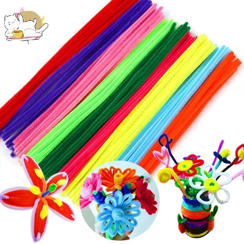 100PCS Pipe Cleaner Chenille Stick 6mm x 30cm Chenille Stems Colorful ...